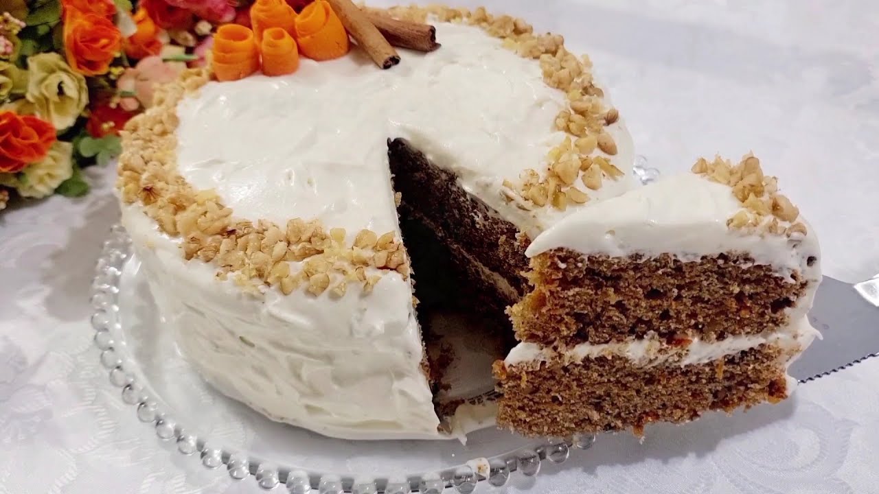 BOLO DE CENOURA ESTILO AMERICANO! CARROT CAKE! DELICIOSO, SUPER SIMPLES ...