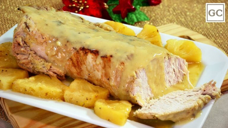 Lombo assado com abacaxi